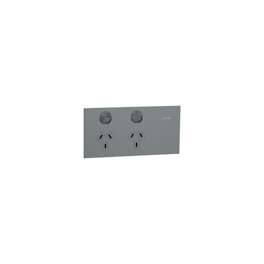 Double Switch Power Point | Horizontal Mount | 10A Rated | Shuttered ...