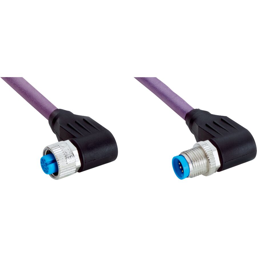 M12 5-Pin Shielded Cable Assembly | Angled Connectors | Halogen-Free ...