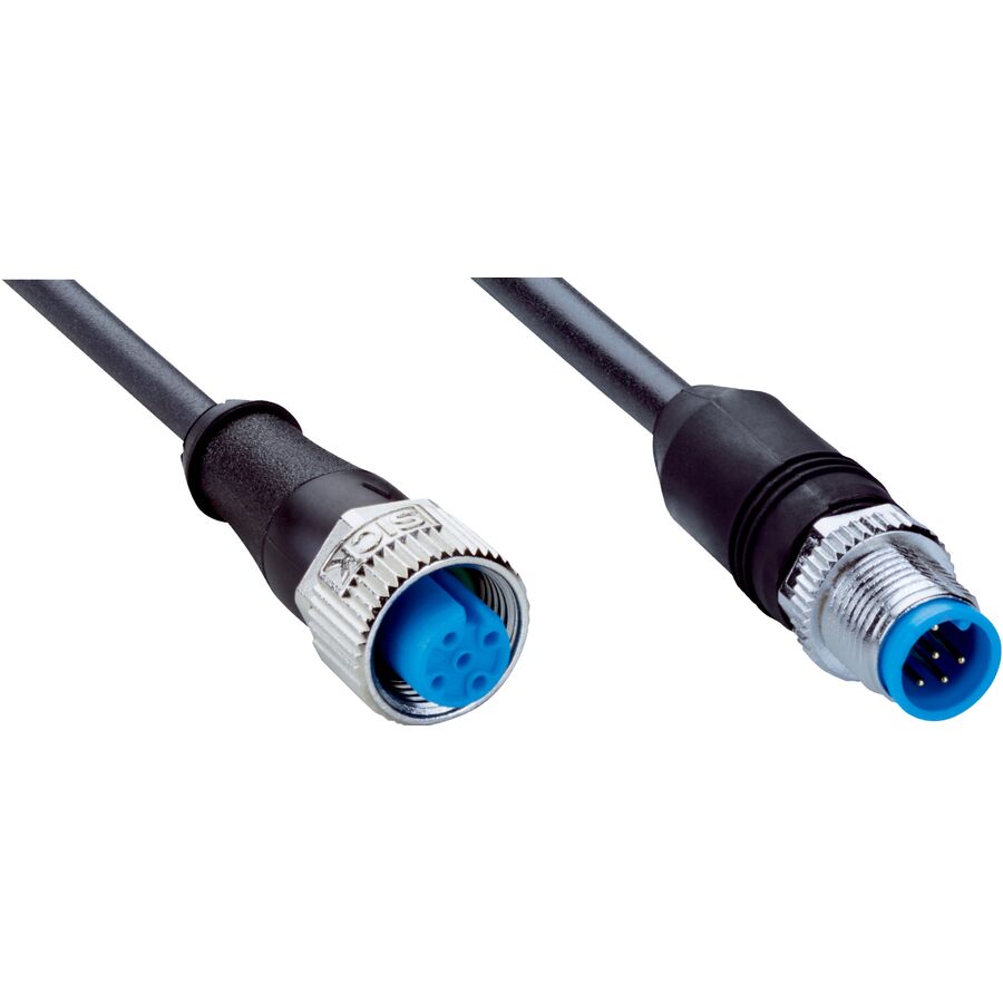 M12 Sensor Cable | 5-Pin Female & Male Connectors | Halogen-Free PUR ...