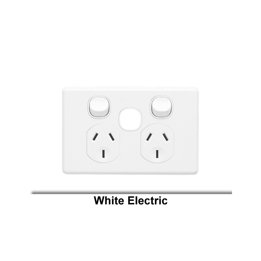 Standard 2 Gang Power Point with Extra Switch | Durable Polycarbonate ...