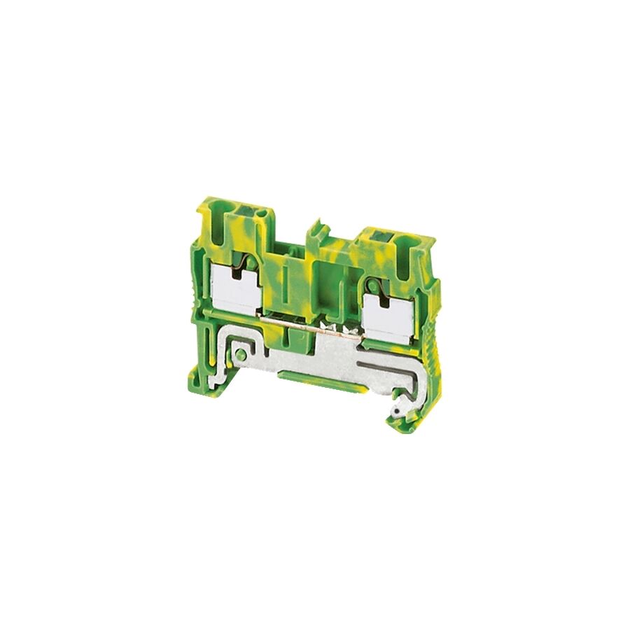 PUSH-IN Terminal Block | Protective Earth | 2 Connection Points | Green ...