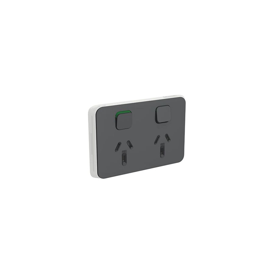 Clipsal Twin Horizontal Socket Skin | 15A Current Rating | 250V Voltage ...