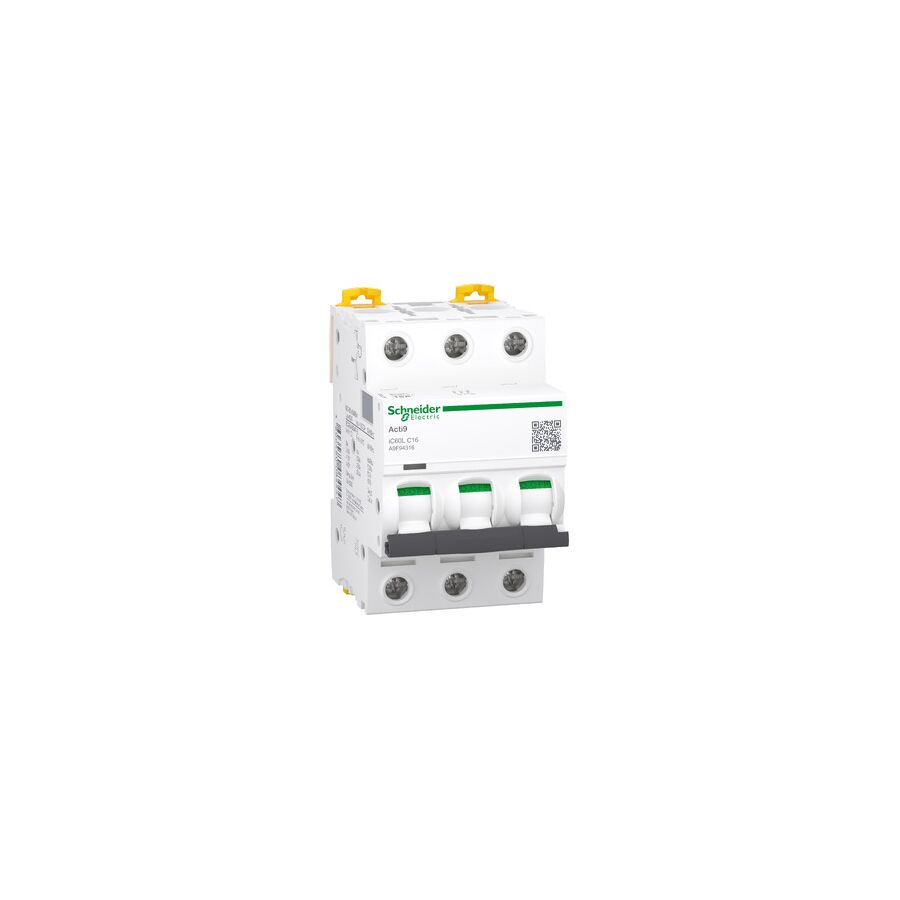 ACTI9 IC60L 3P 16A C MCB | 6kA Breaking Capacity | DIN Rail Mount ...