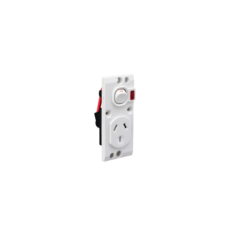 Socket Switched 10Amp 2Pole | Vertical Orientation | Neon Indicator ...