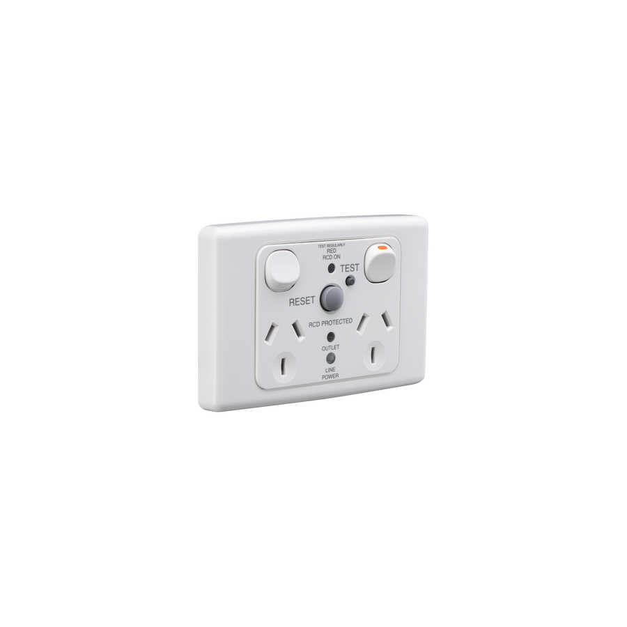 Combo 2 Gang 10mA RCD White | Integrated Safety Features | Ideal for ...