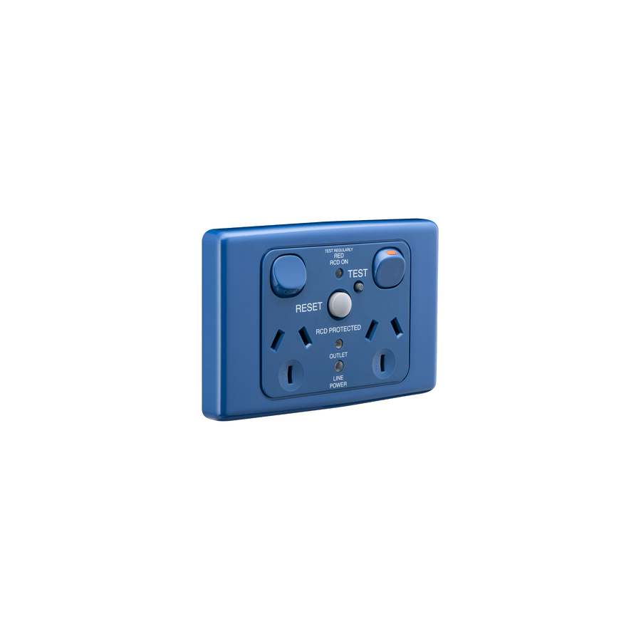 Sock SWT Twin 10A RCD 10mA | Medical Grade | IP44 Rated | by Clipsal ...