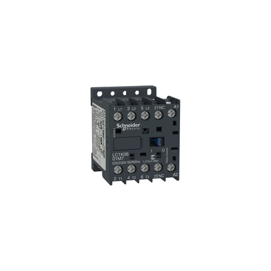 3P Contactor 6A AC3 | 2.2kW Power Rating | 1NC Auxiliary Contact ...