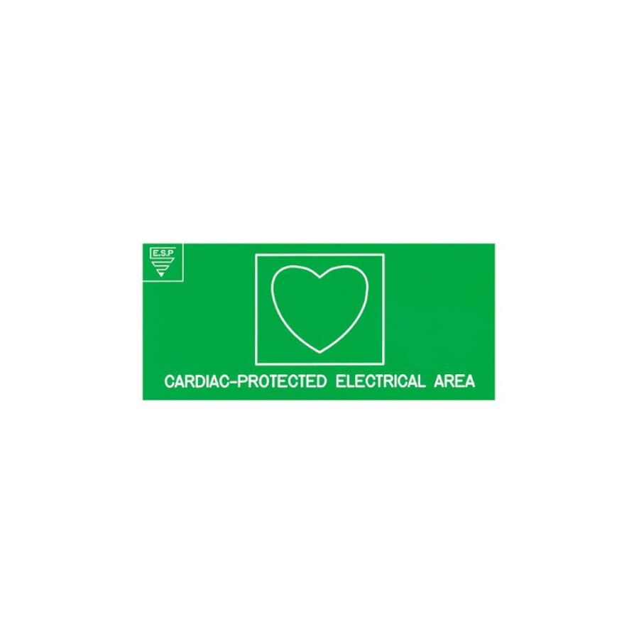 Sign Cardiac Protected Plastic High-Visibility Text Clipsal - MEDSIGN CPA
