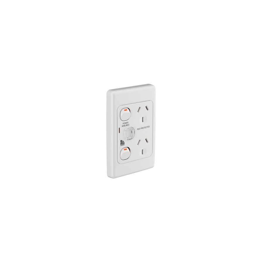 GPO DBL PA Neon & RCD Label Double Power Point 10A 250V AC Clipsal ...