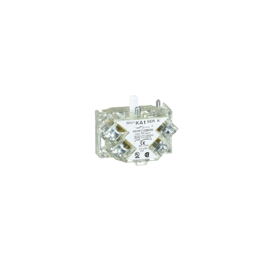 Contact Block 1NO 1NC 600V AC Rated Snap-On Mounting Clipsal - SCH9001KA1